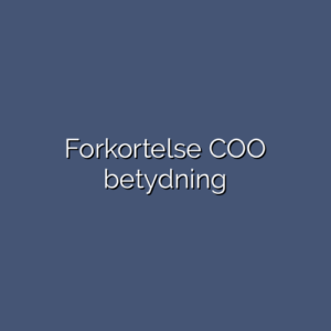 Forkortelse ifm. betydning - Forkortelsen